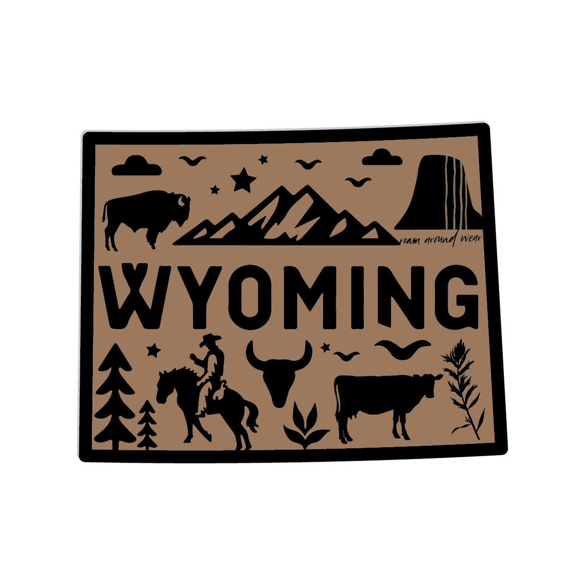 Wyoming Icons Sticker | Roam Around Wear